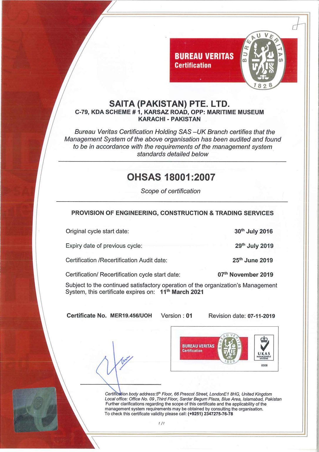 ISO Certificates – Saita Pakistan